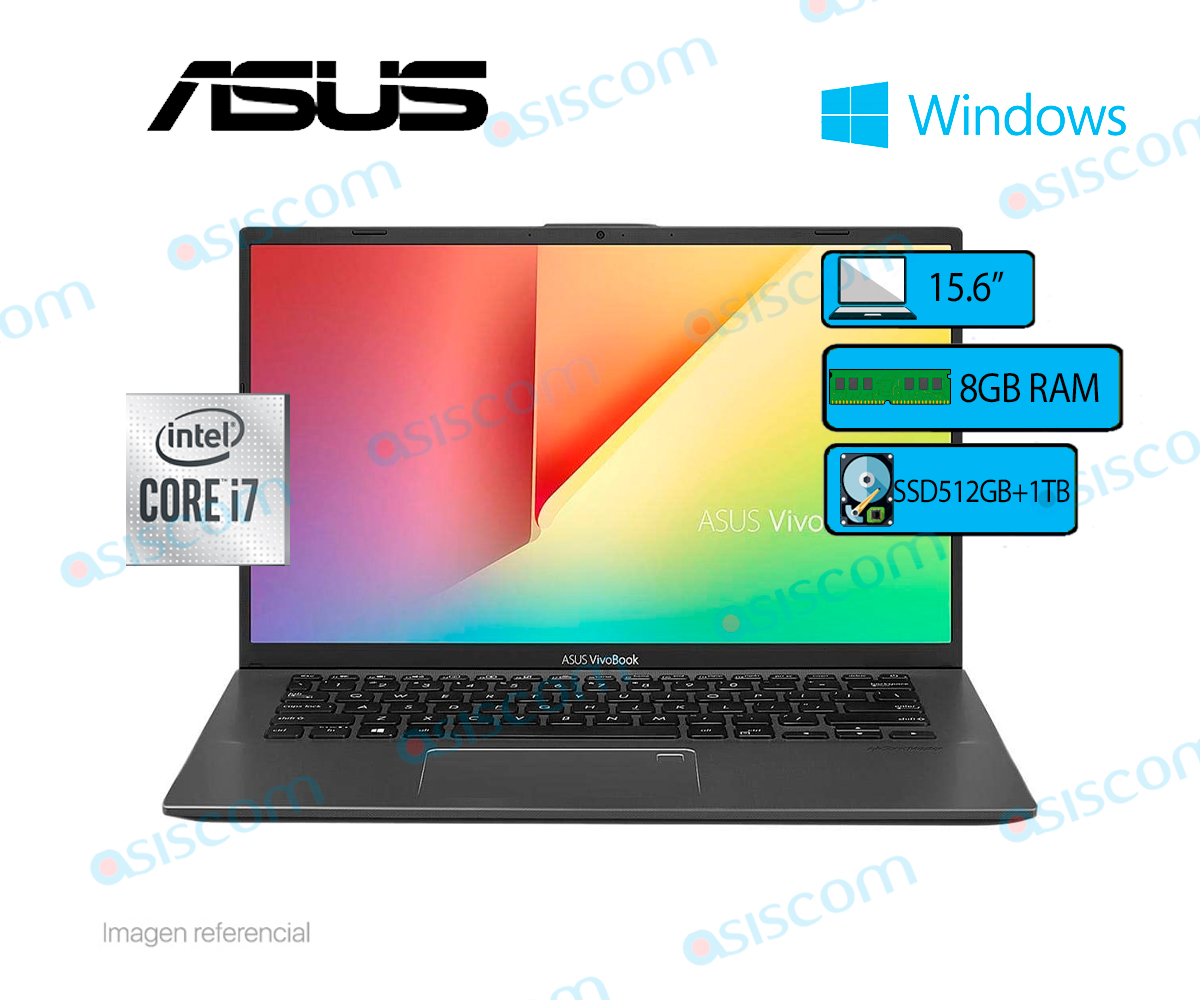 LAPTOP ASUS VIVOBOOK X512JA-211 INTEL CORE I7-1065G7 RAM 8GB HDD 1TB + SSD 256GB LED 15.6" FULL ...
